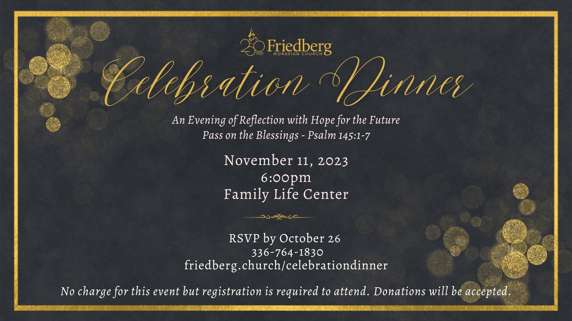 Anniversary Celebration Dinner - Friedberg Moravian Church